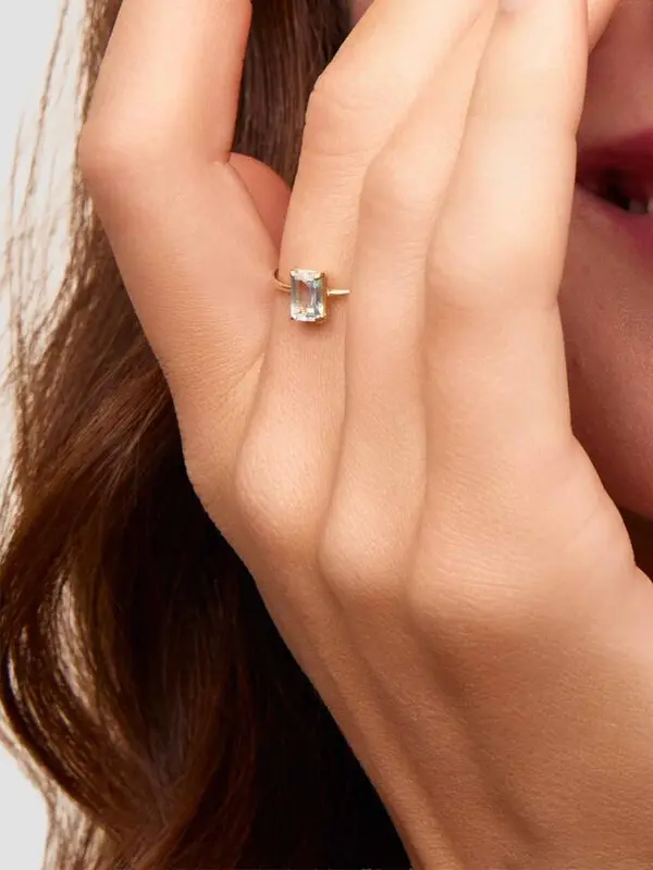 ORADINA White Topaz Vivid Ring In 14k Yellow