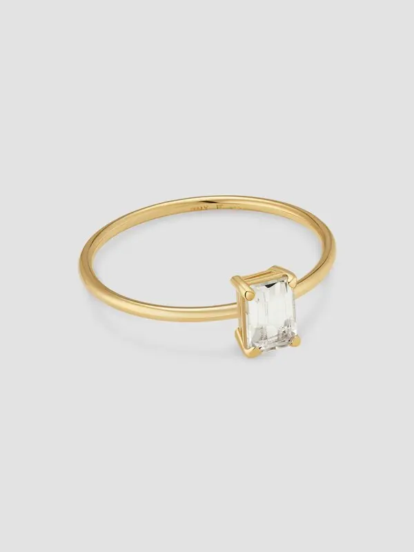 ORADINA White Topaz Vivid Ring In 14k Yellow