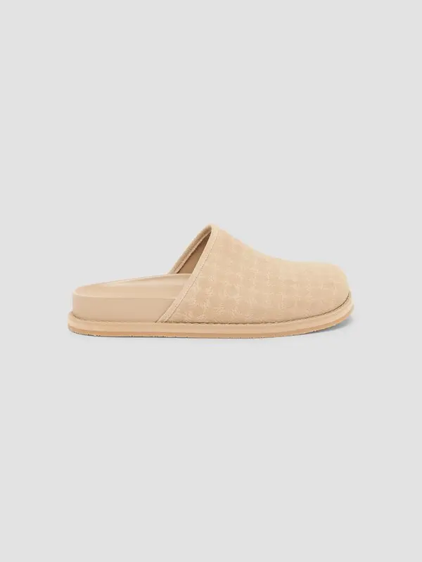 Amiri Ma Monogram Suede Clogs - Tan