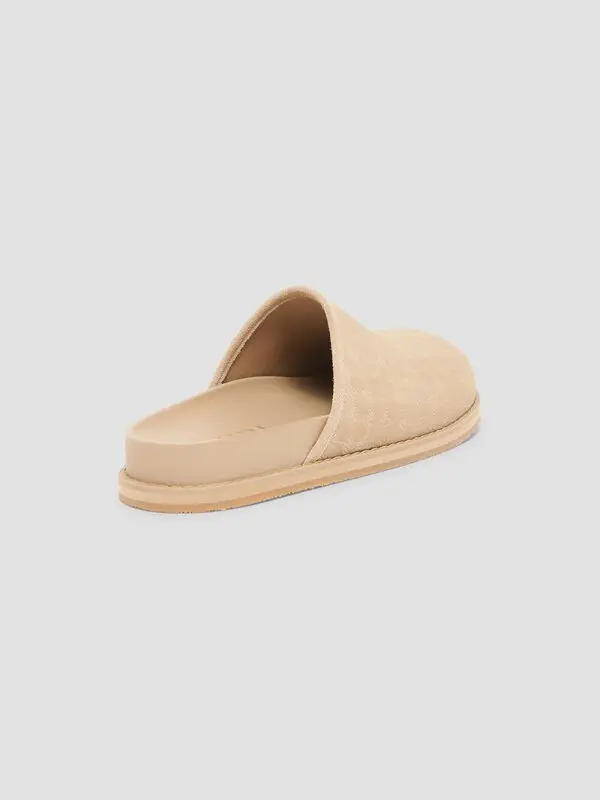 Amiri Ma Monogram Suede Clogs - Tan