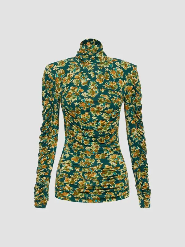 ALEMAIS Clem Ruched Floral Top