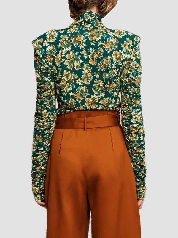 ALEMAIS Clem Ruched Floral Top