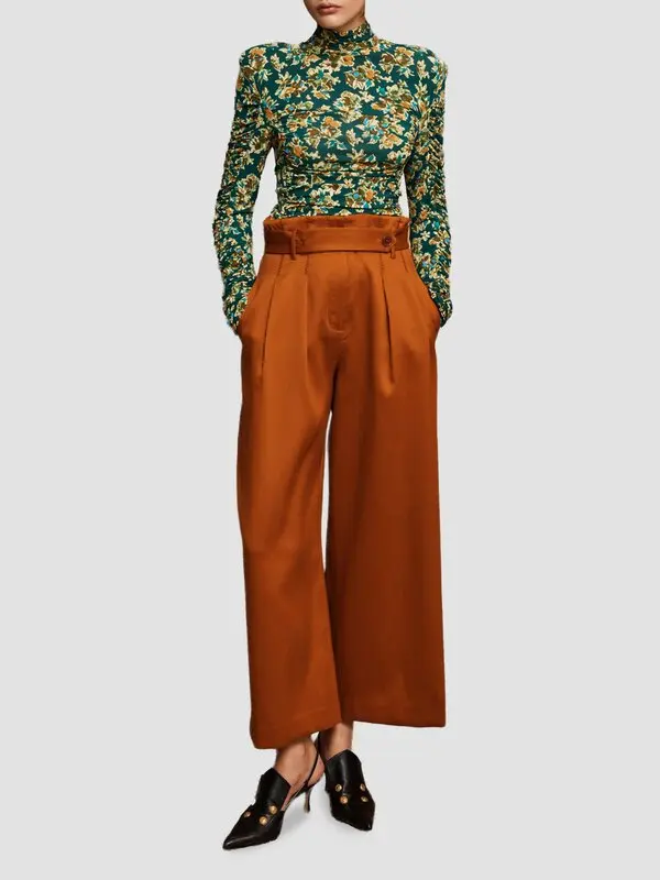 ALEMAIS Clem Ruched Floral Top