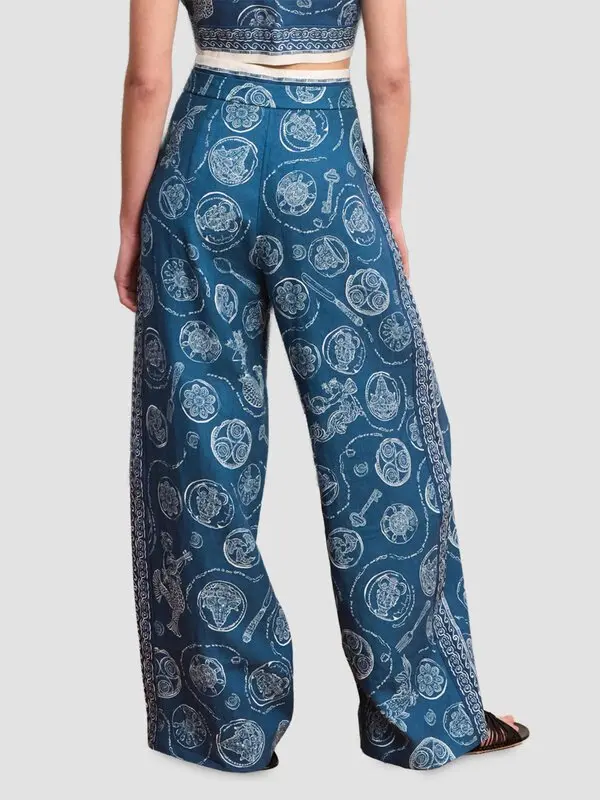 ALEMAIS Lucky Floral Pleated Trousers