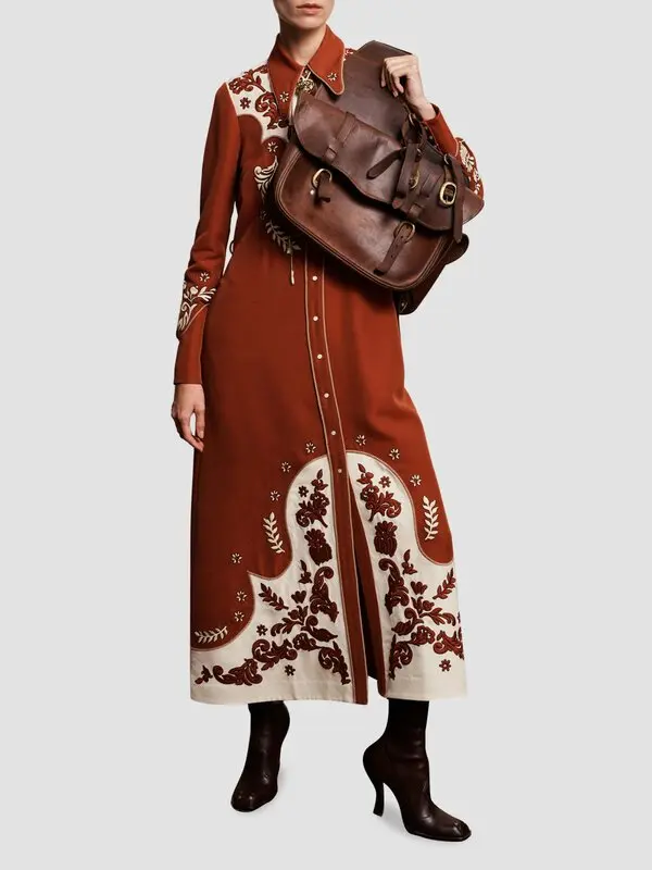 ALEMAIS Duke Embroidered Midi Shirtdress