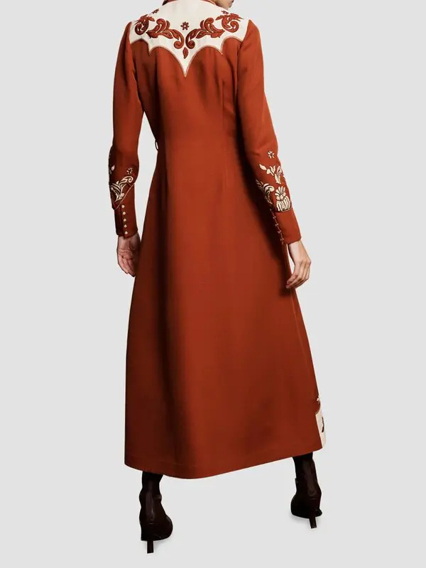 ALEMAIS Duke Embroidered Midi Shirtdress