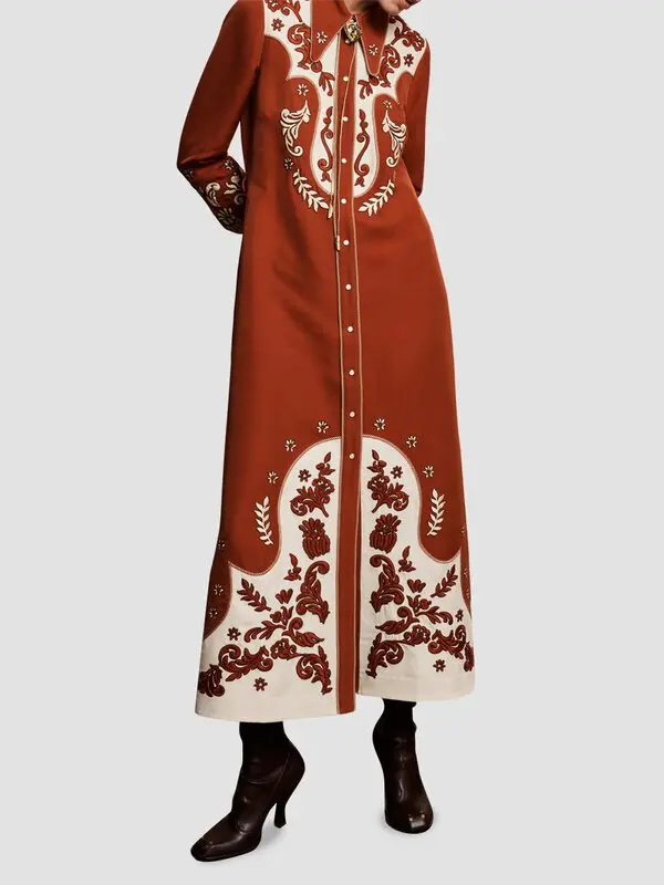ALEMAIS Duke Embroidered Midi Shirtdress