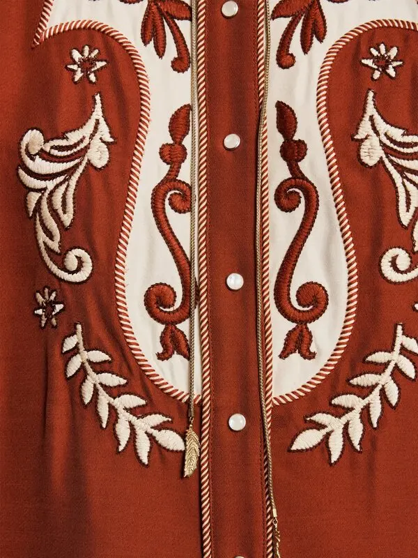 ALEMAIS Duke Embroidered Midi Shirtdress