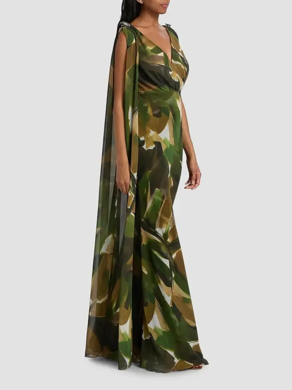 Chiara Boni La Petite Robe Vetas Embellished Georgette Gown