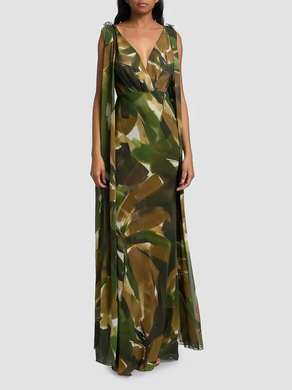 Chiara Boni La Petite Robe Vetas Embellished Georgette Gown