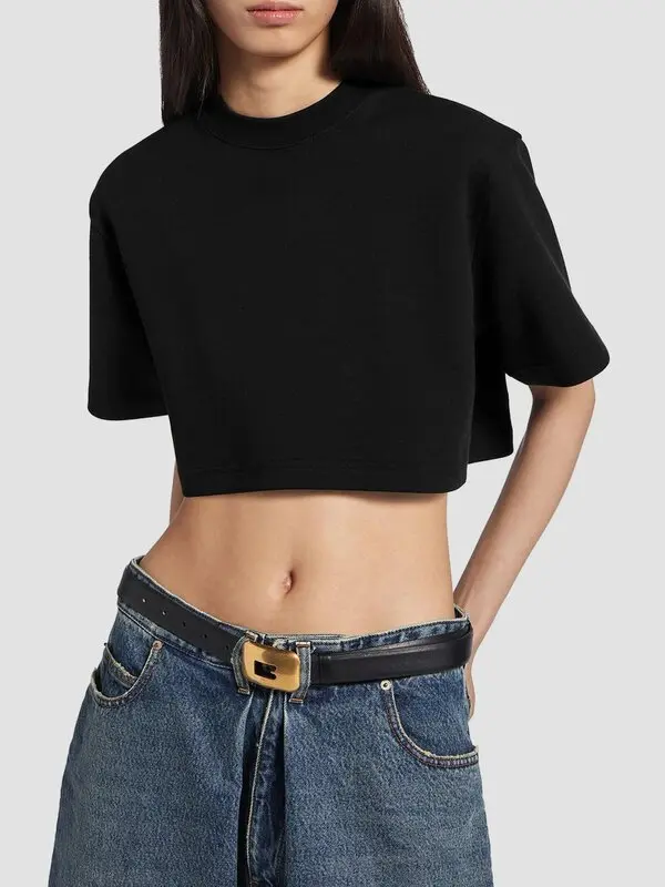 Balenciaga Cropped T-shirt - Black