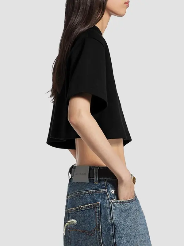 Balenciaga Cropped T-shirt - Black