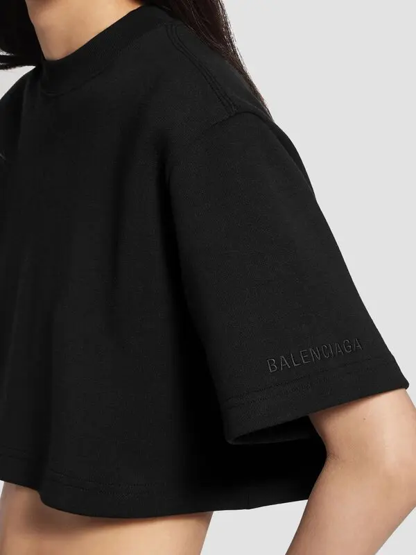 Balenciaga Cropped T-shirt - Black