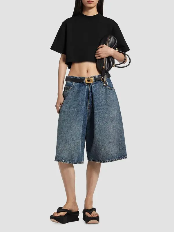 Balenciaga Cropped T-shirt - Black