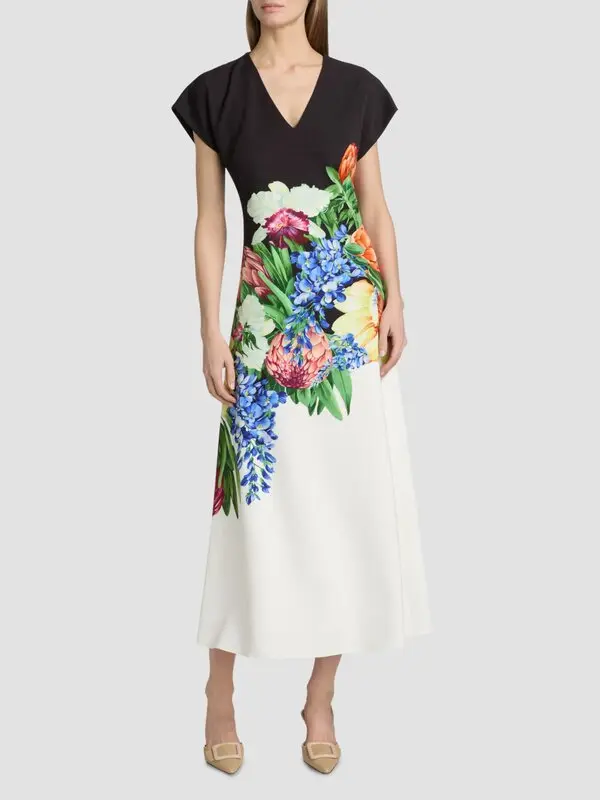Elie Tahari The Iris Floral Midi-dress