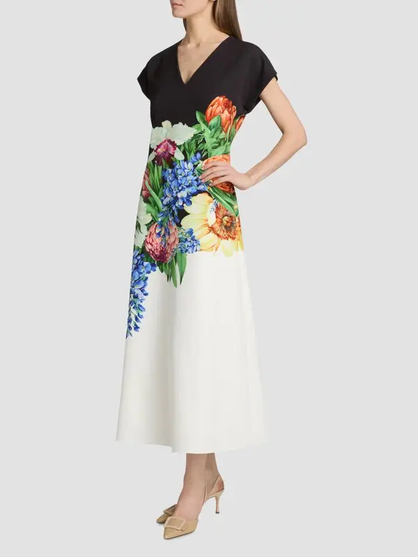Elie Tahari The Iris Floral Midi-dress