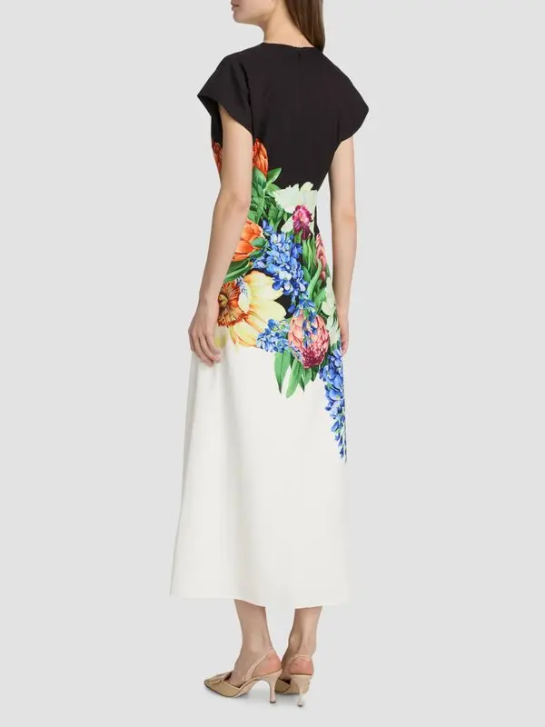 Elie Tahari The Iris Floral Midi-dress