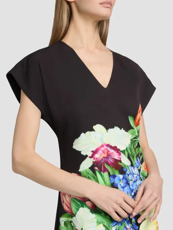 Elie Tahari The Iris Floral Midi-dress