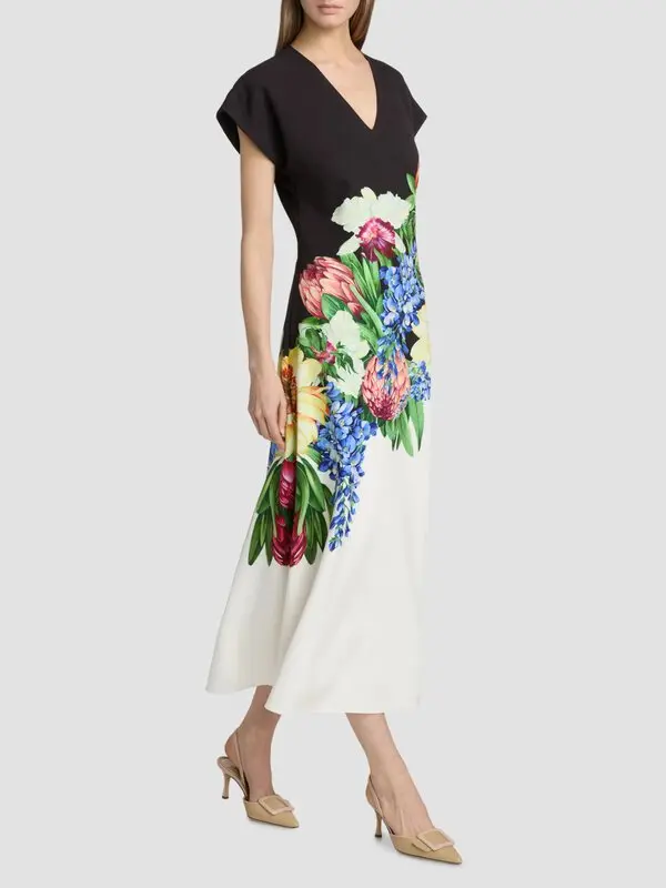 Elie Tahari The Iris Floral Midi-dress - Spring Meadow