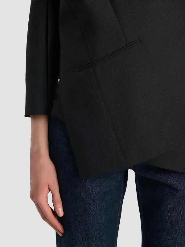 Khaite Palto Wool-silk Asymmetric Jacket