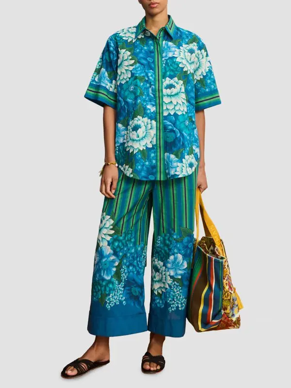 ALEMAIS Margo Striped Floral Cuffed Pants