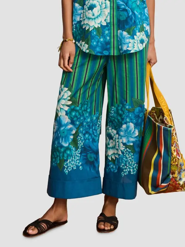 ALEMAIS Margo Striped Floral Cuffed Pants