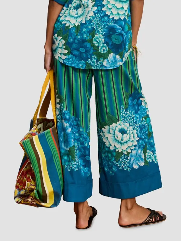 ALEMAIS Margo Striped Floral Cuffed Pants