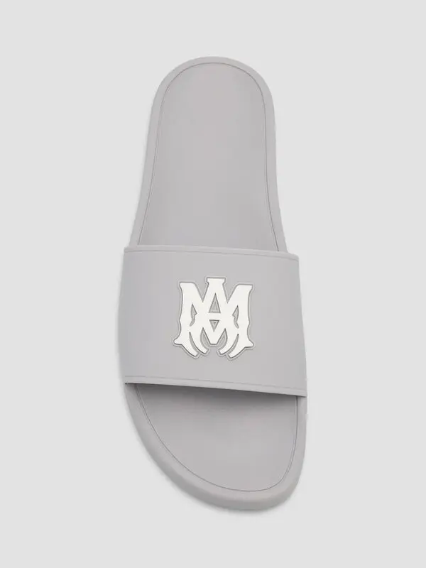 Amiri Ma Logo Pool Slides - Grey
