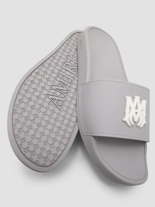Amiri Ma Logo Pool Slides - Grey