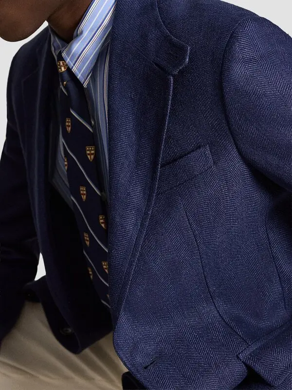 Polo Ralph Lauren Rl 67 Tonal Herringbone Sport Coat - Navy