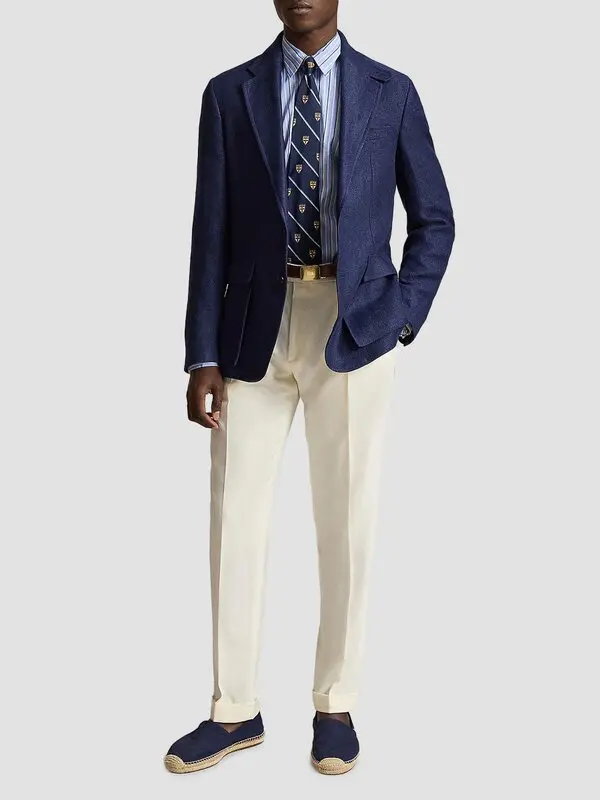 Polo Ralph Lauren Rl 67 Tonal Herringbone Sport Coat - Navy