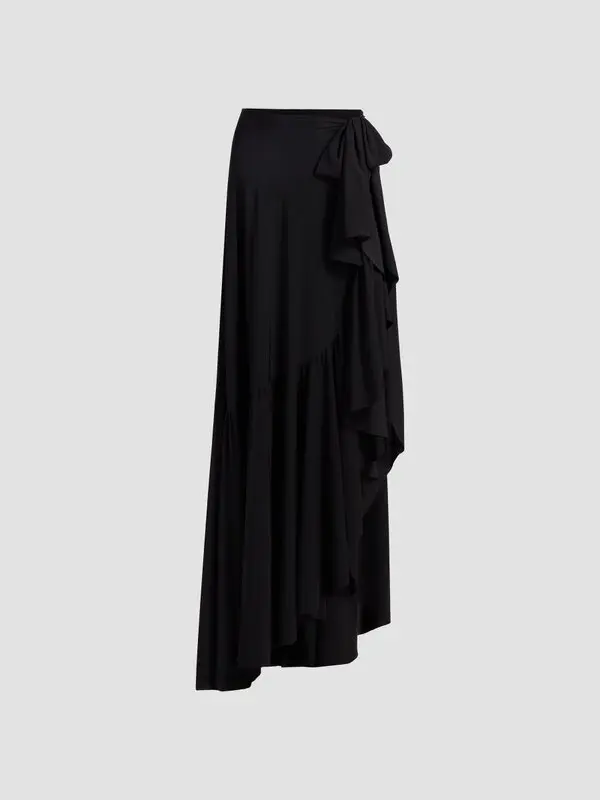 Chiara Boni La Petite Robe Iggy Ruffle Wrap Maxi Sarong - Black