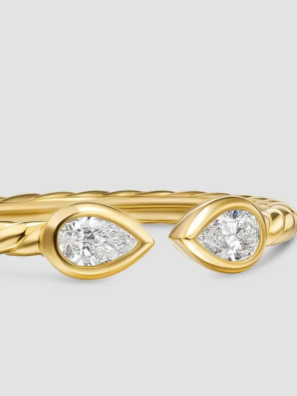 David Yurman Petite Modern Renaissance Open Pear Ring In 18k Yellow Gold