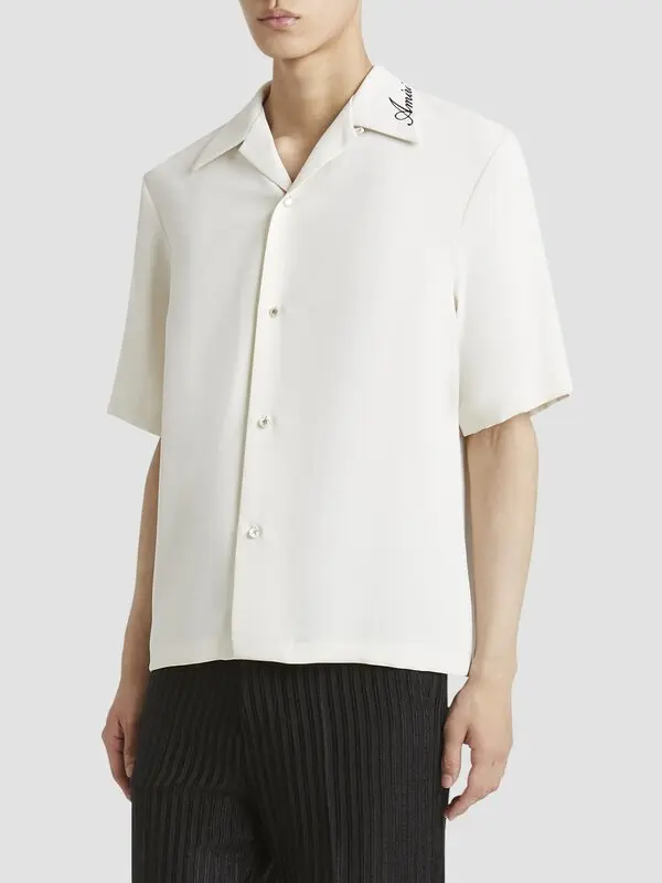 Amiri Embroidered Collar Camp Shirt