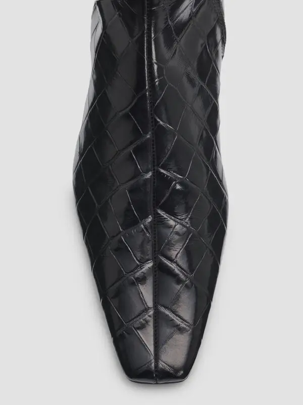 TOTEME Croc-embossed Leather Chelsea Boots - Black