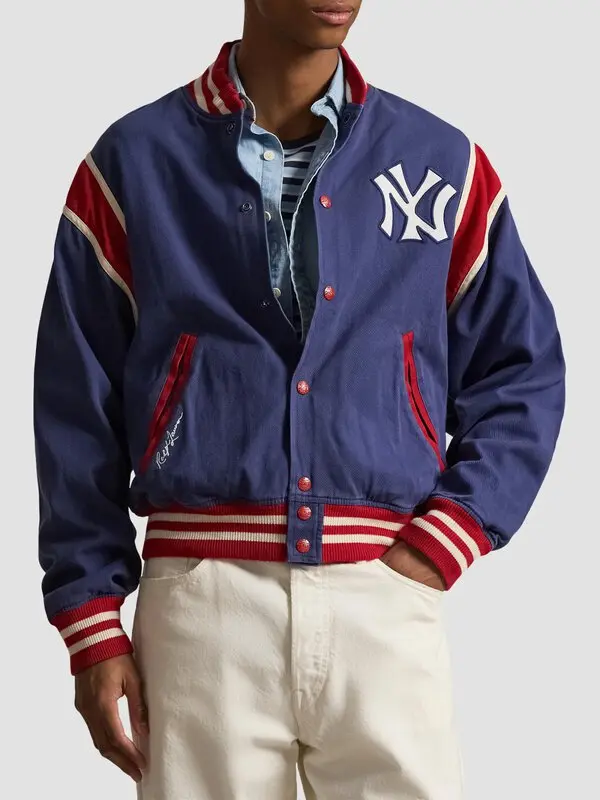 Polo Ralph Lauren Yankees Heritage Twill Bomber Jacket - Light Navy