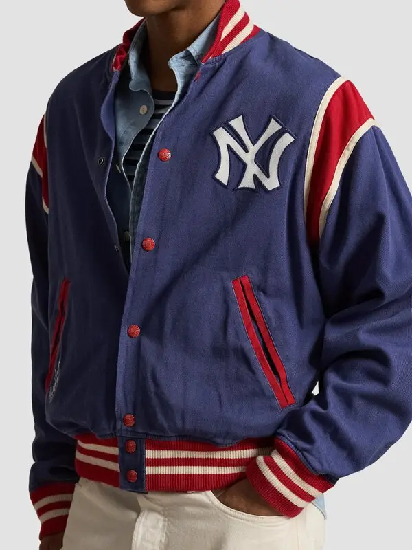 Polo Ralph Lauren Yankees Heritage Twill Bomber Jacket - Light Navy