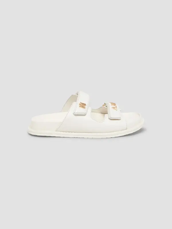 Amiri Boardwalk Leather Two-strap Sandals - Alabaster