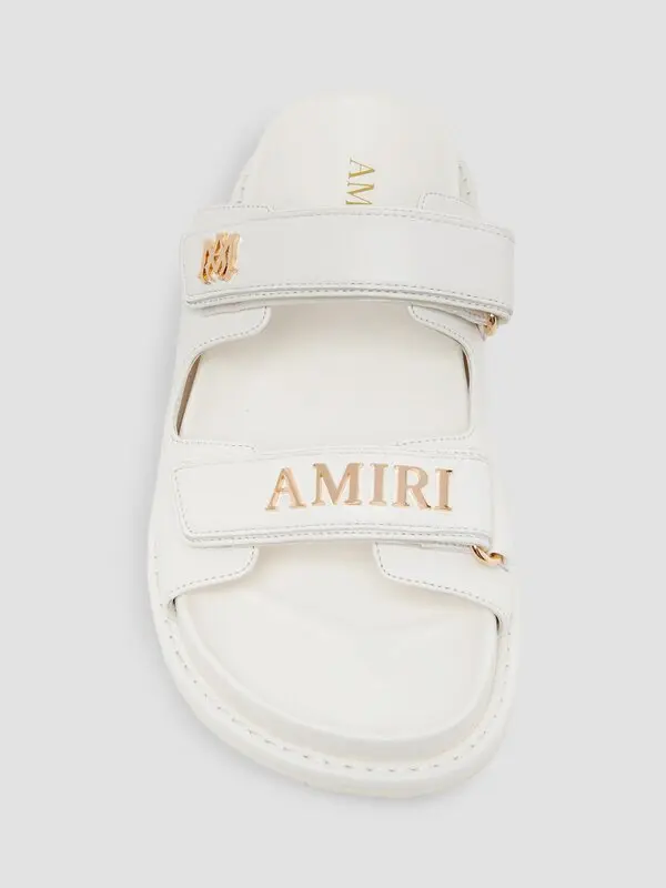 Amiri Boardwalk Leather Two-strap Sandals - Alabaster