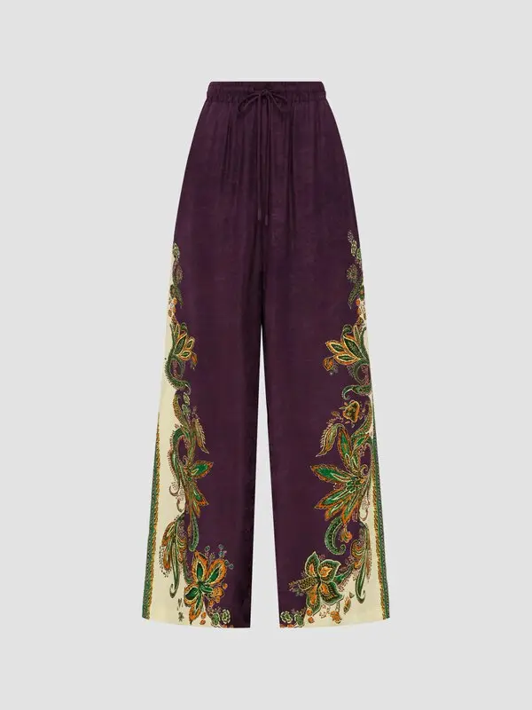 ALEMAIS Ruthie Paisley Wide-leg Pants
