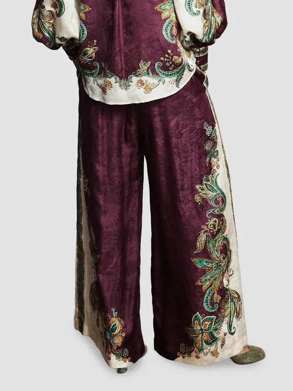 ALEMAIS Ruthie Paisley Wide-leg Pants