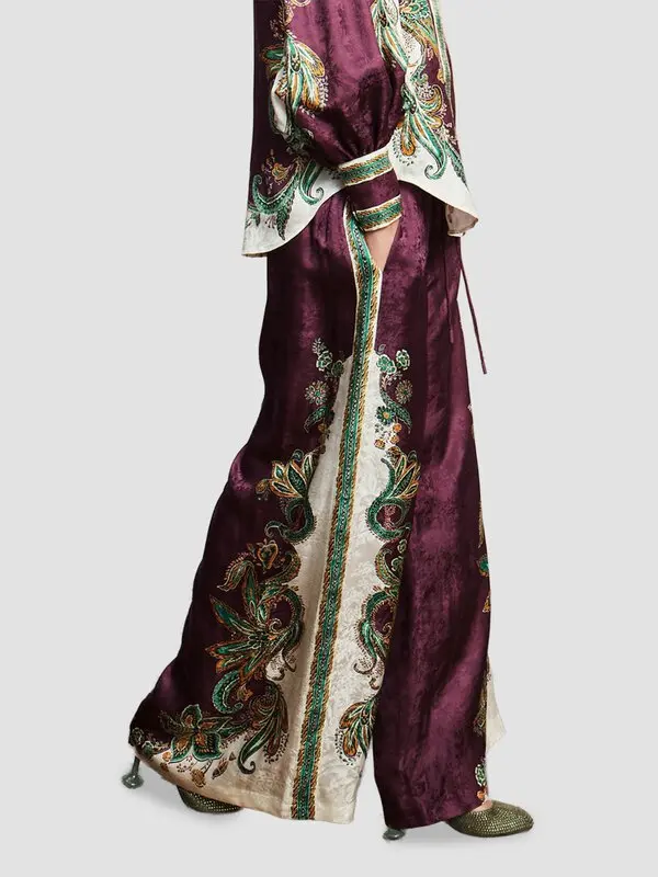ALEMAIS Ruthie Paisley Wide-leg Pants