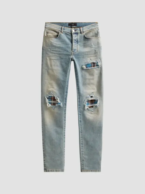 Amiri Plaid Flannel Mx1 Repaired Jeans