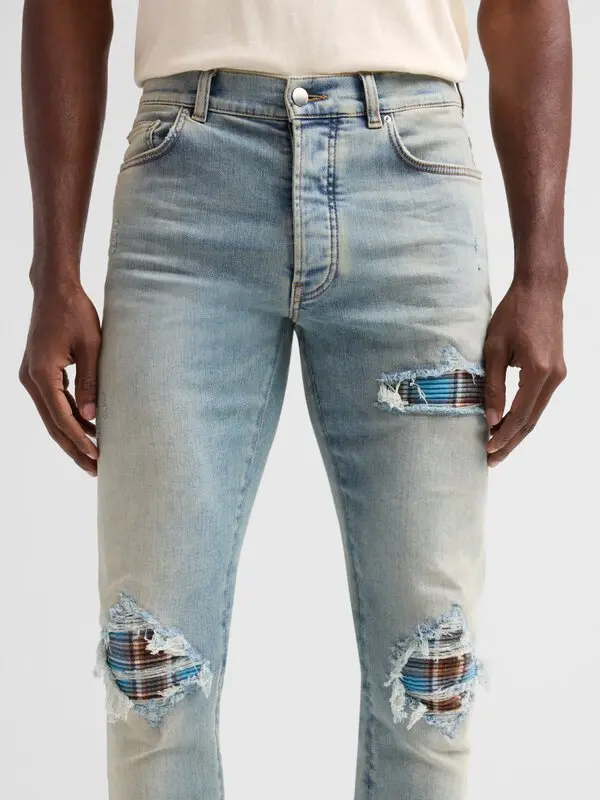 Amiri Plaid Flannel Mx1 Repaired Jeans