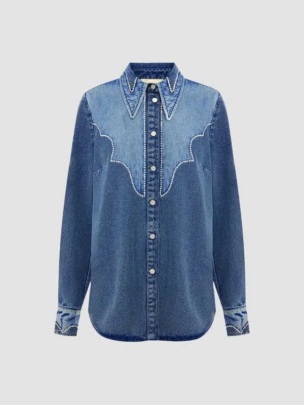ALEMAIS Jesse Patchwork Denim Shirt