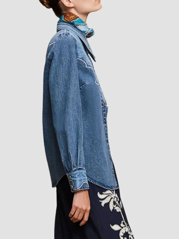 ALEMAIS Jesse Patchwork Denim Shirt