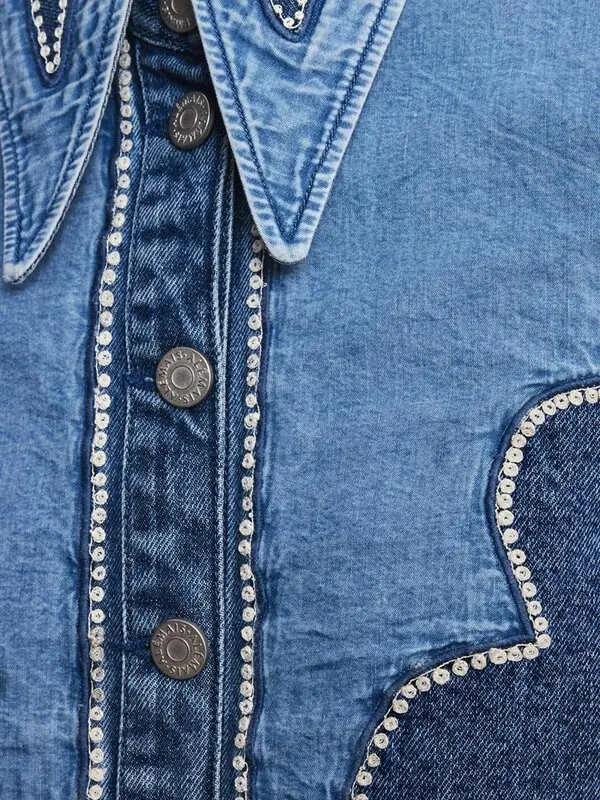 ALEMAIS Jesse Patchwork Denim Shirt