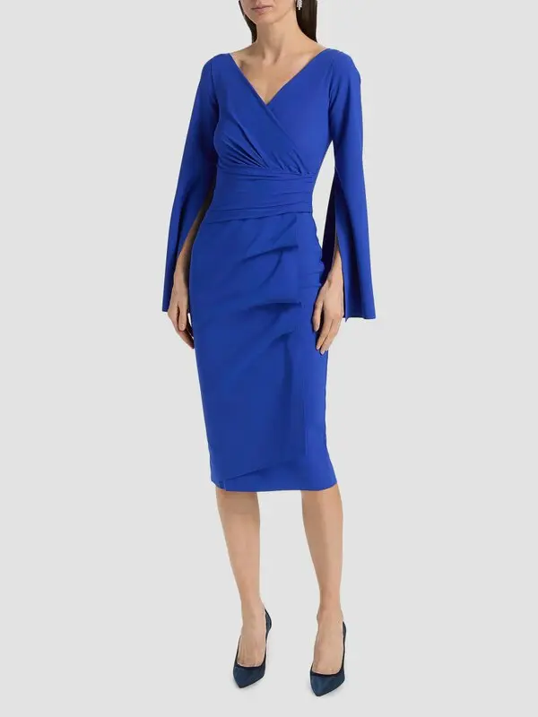 Chiara Boni La Petite Robe Isoshi Cape Sleeve Cocktail Dress
