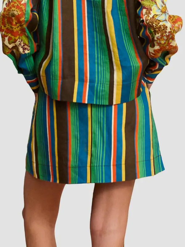 ALEMAIS Charlie Graphic Linen Miniskirt