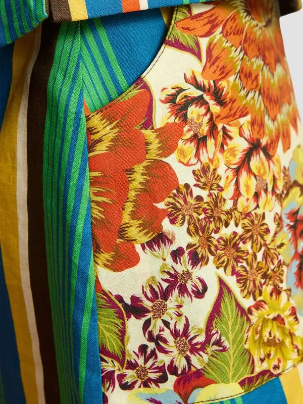 ALEMAIS Charlie Graphic Linen Miniskirt